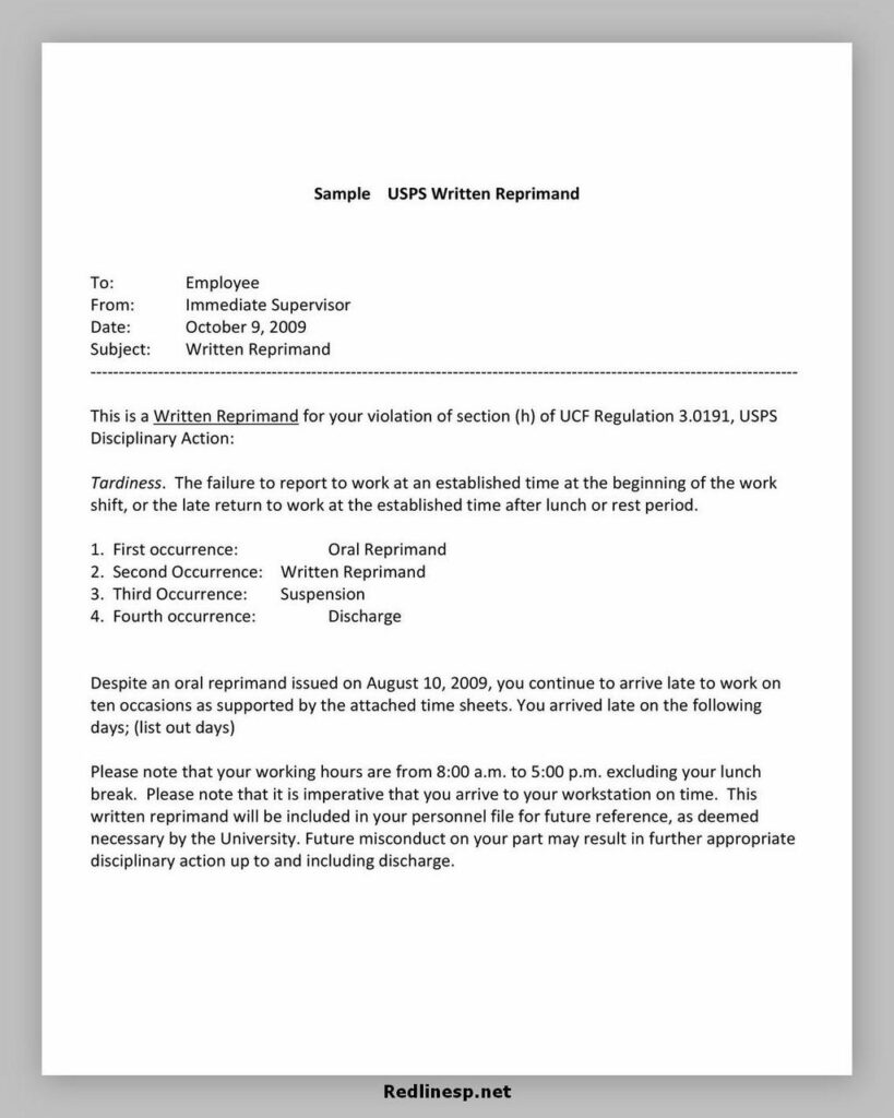 41 Best Letter of Reprimand Template & Example - RedlineSP