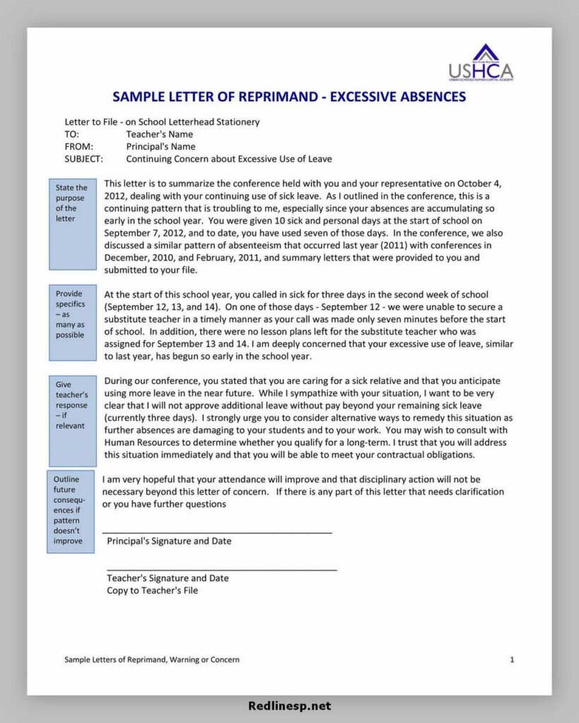 41 Best Letter of Reprimand Template & Example - RedlineSP
