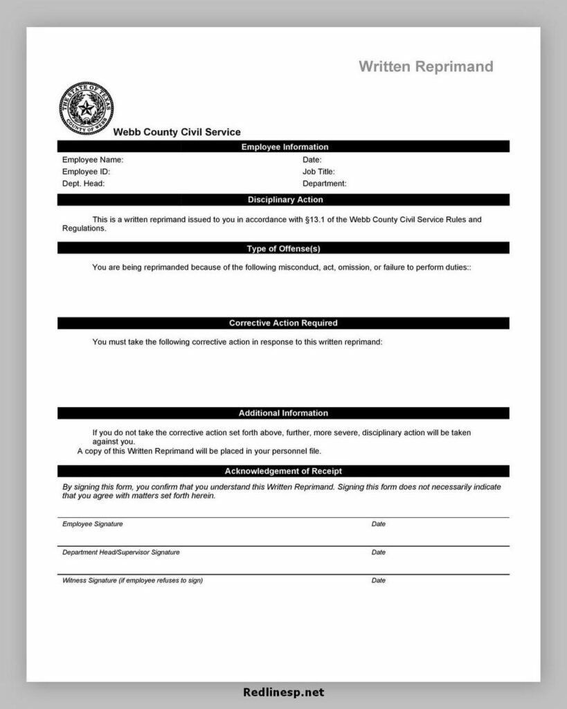 41 Best Letter of Reprimand Template & Example - RedlineSP