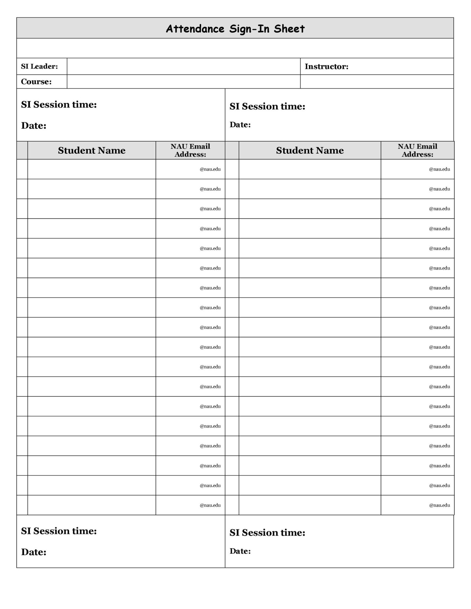 Attendance Sheet Excel Template 50 Free Example - RedlineSP