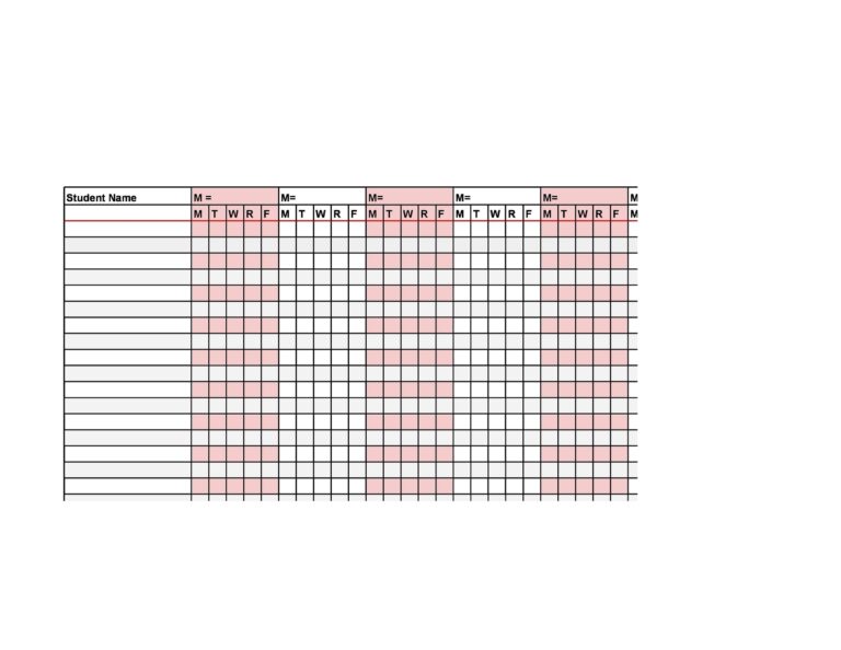 Attendance Sheet Excel Template 50 Free Example - RedlineSP