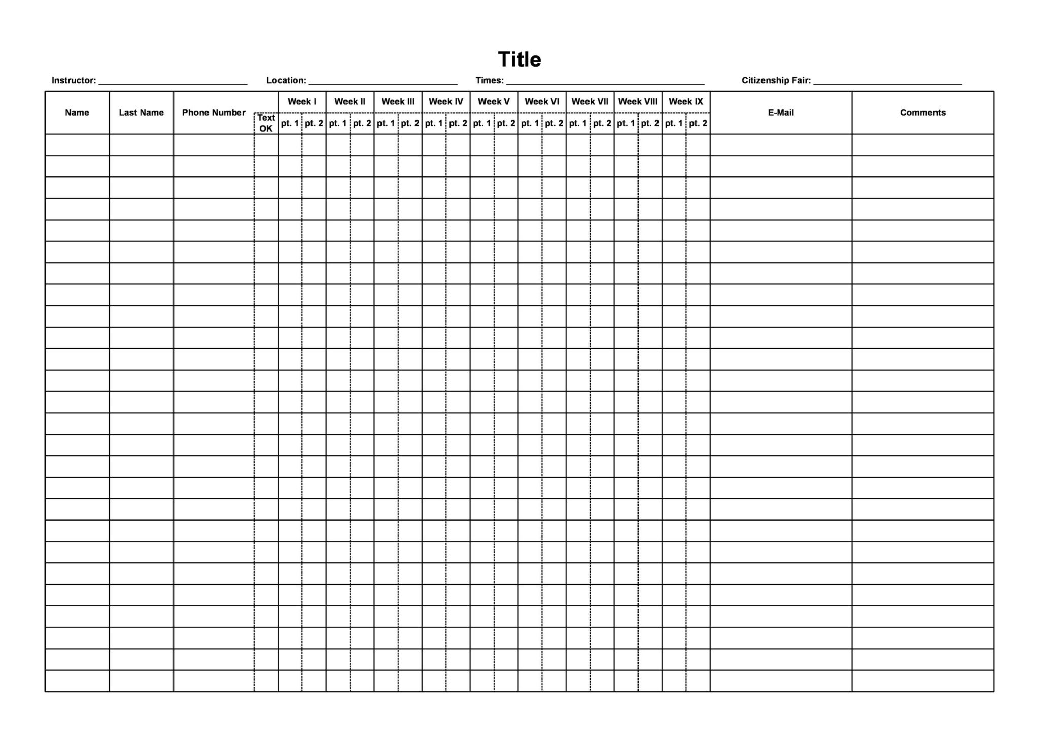 Attendance Sheet Excel Template 50 Free Example - RedlineSP