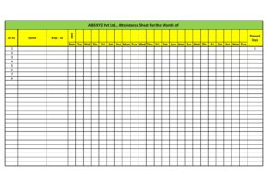 Attendance Sheet Excel Template 50 Free Example - RedlineSP
