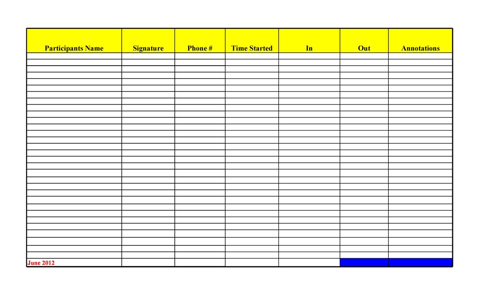 Attendance Sheet Excel Template 50 Free Example - RedlineSP
