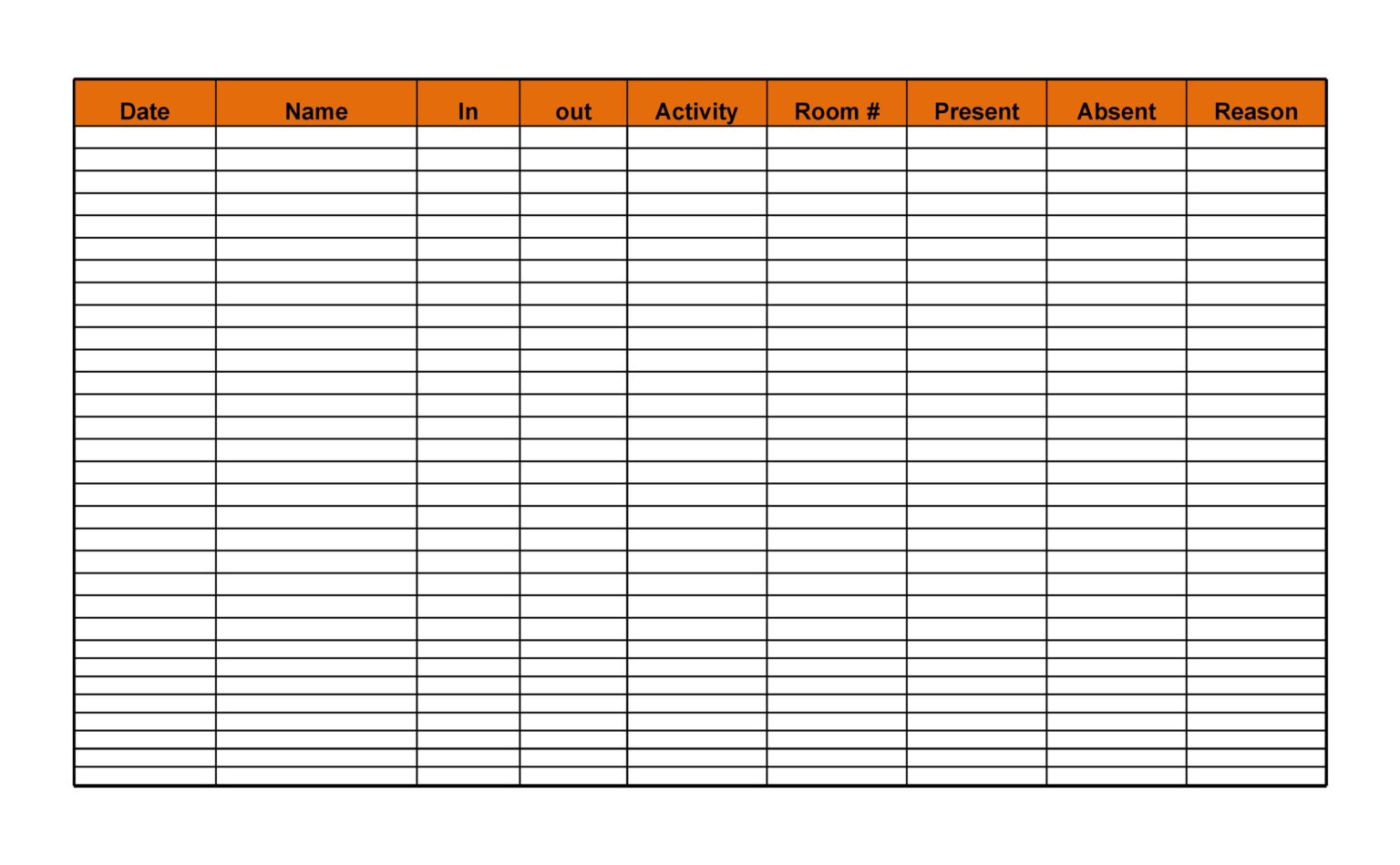 Attendance Sheet Excel Template 50 Free Example - RedlineSP