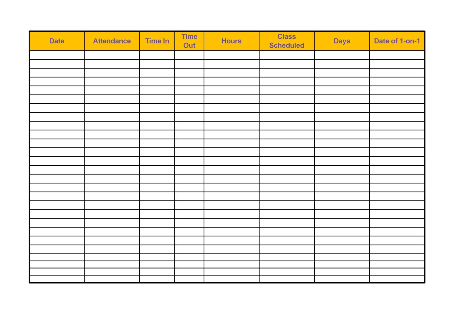 Attendance Sheet Excel Template 50 Free Example - RedlineSP