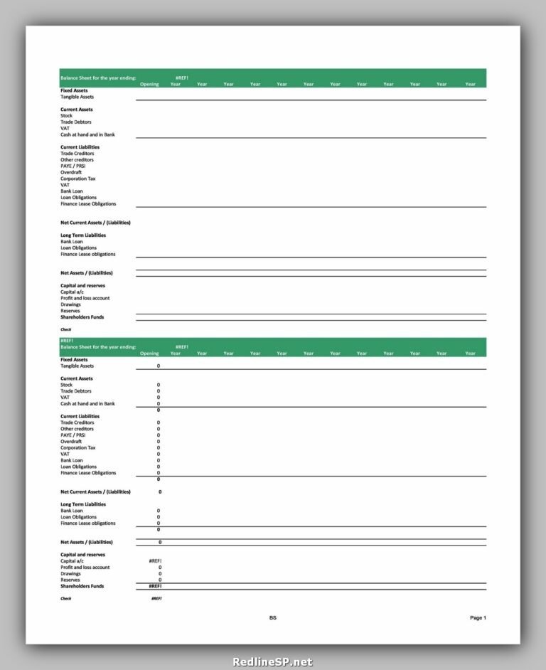 40 Powerful Balance Sheet Example Template - RedlineSP