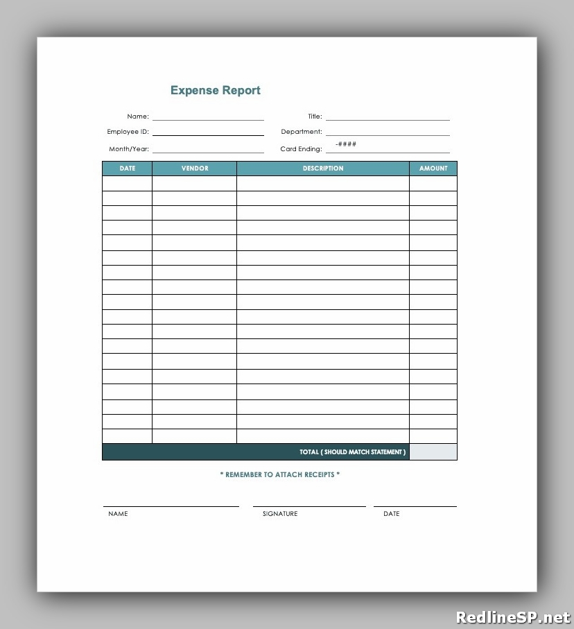 10 Powerful Blank Expense Report RedlineSP
