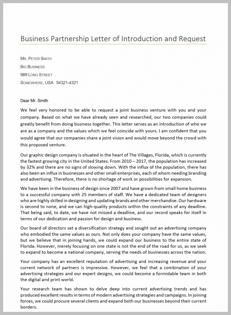 22 Useful Letter of Introduction Example Template - RedlineSP