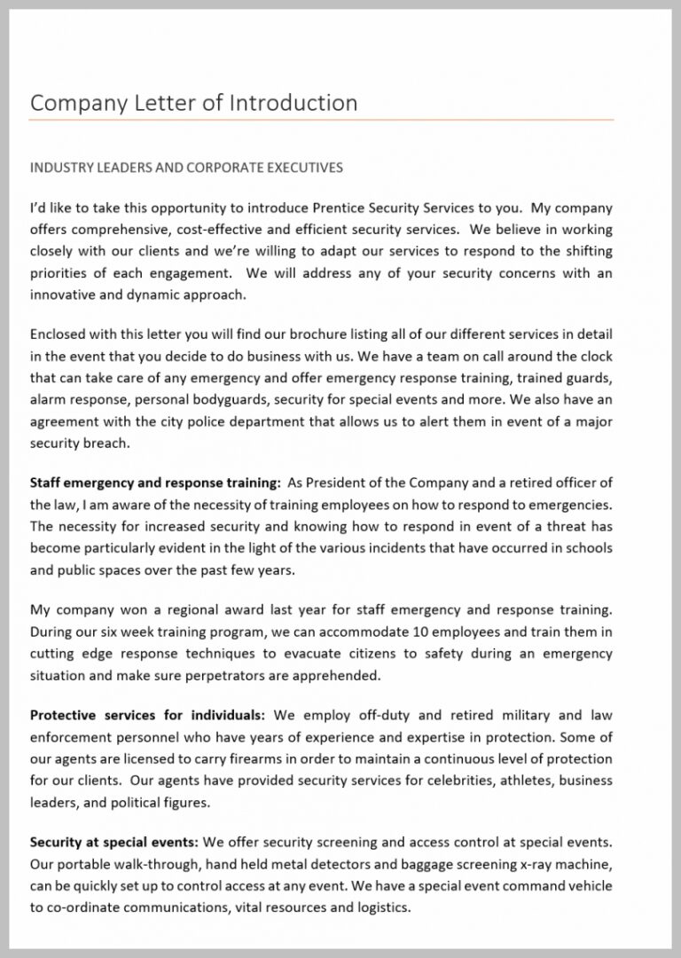 22 Useful Letter of Introduction Example Template - RedlineSP