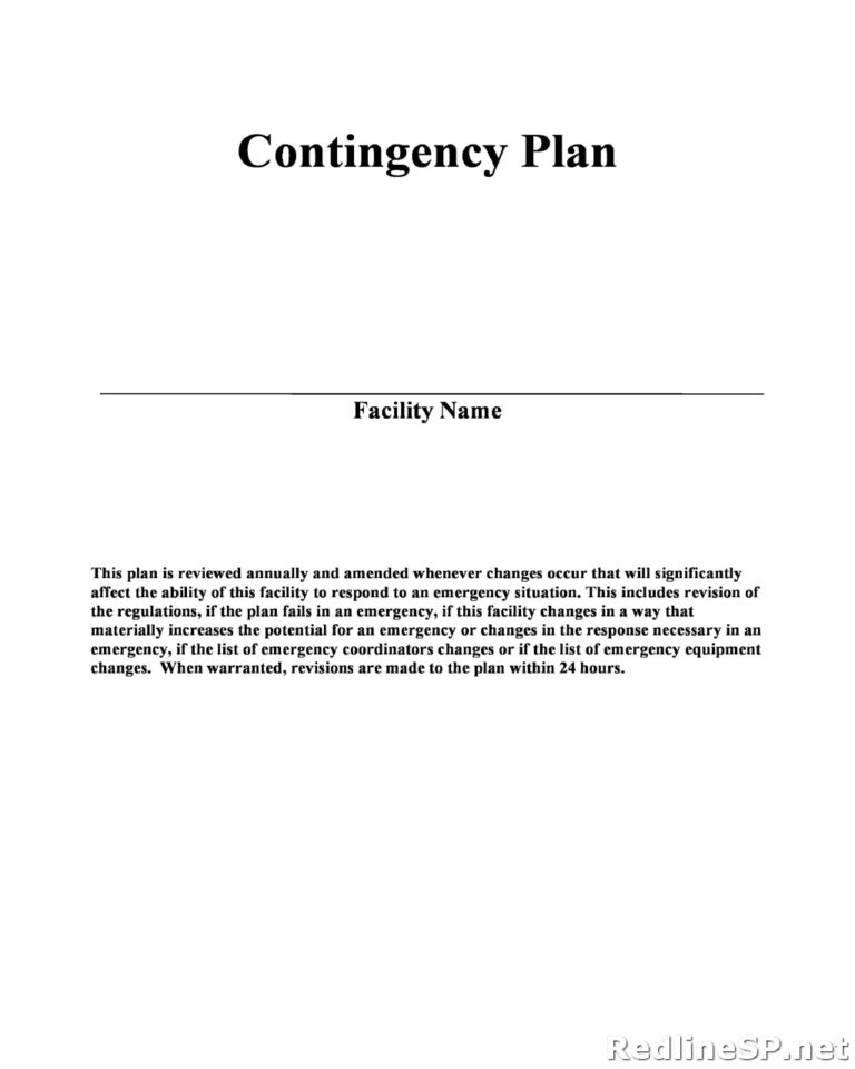 50 Amazing Contingency Plan Example Template