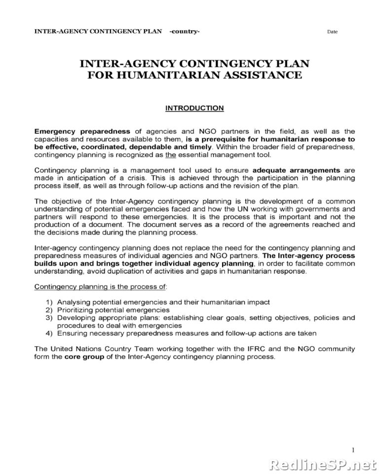 50 Amazing Contingency Plan Example Template