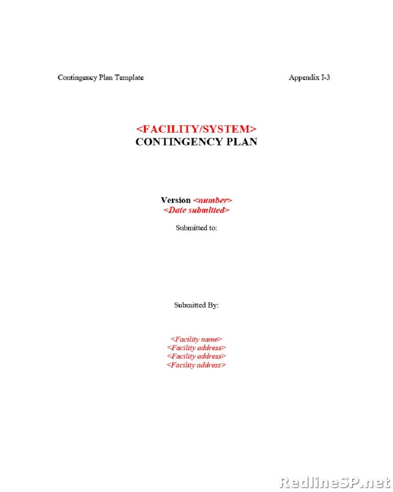 50 Amazing Contingency Plan Example Template