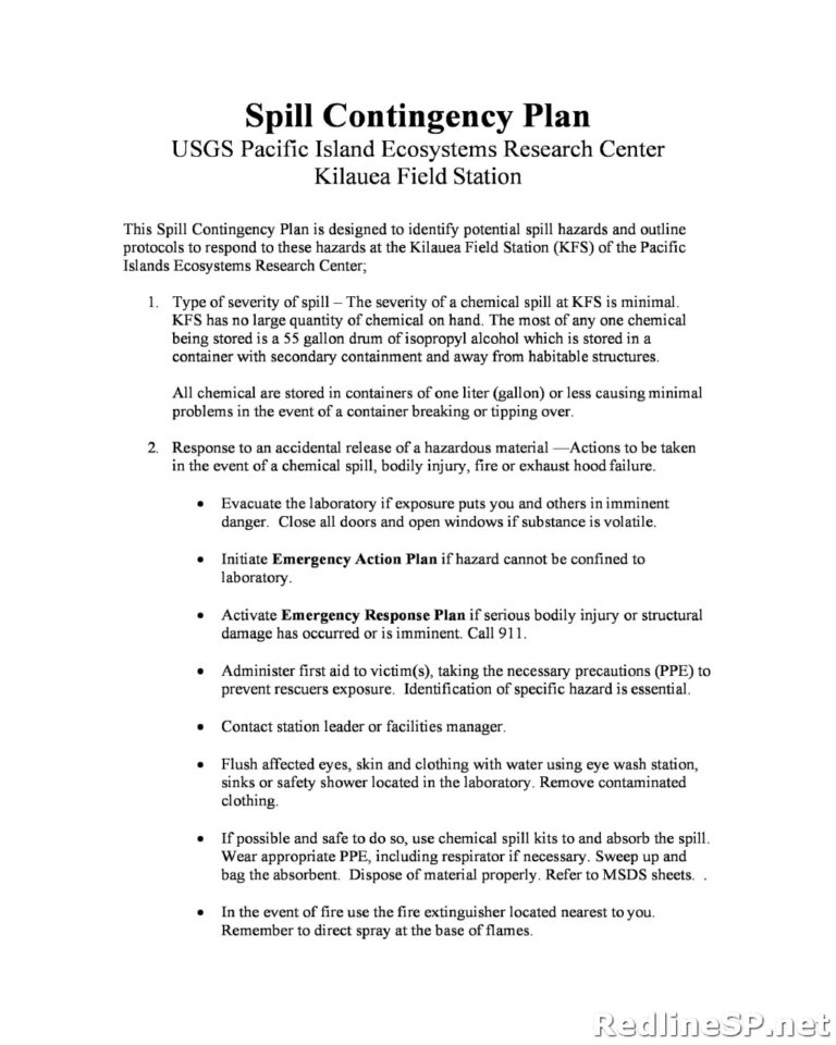 50 Amazing Contingency Plan Example Template