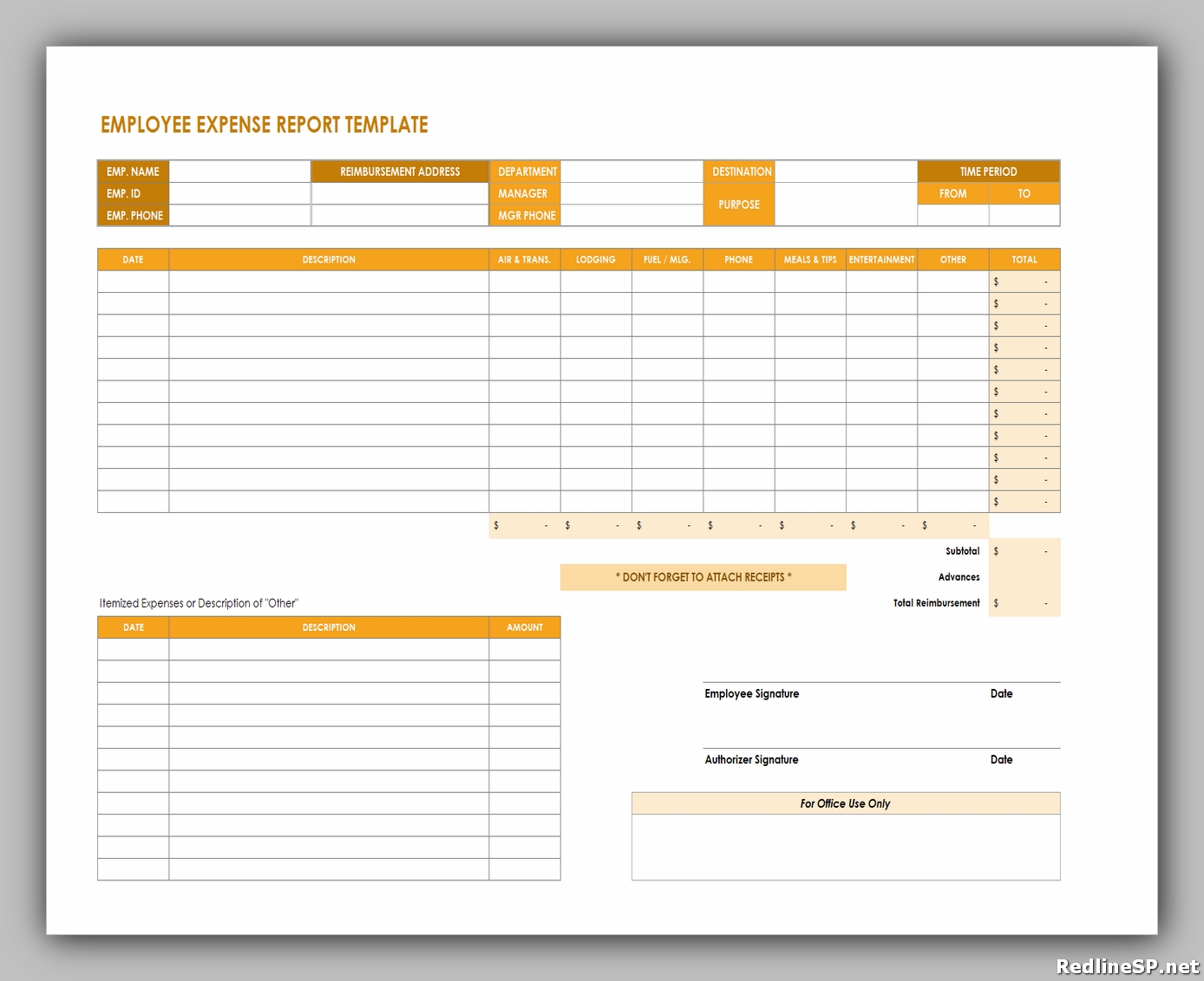 7 Best Employee Expense Report - RedlineSP