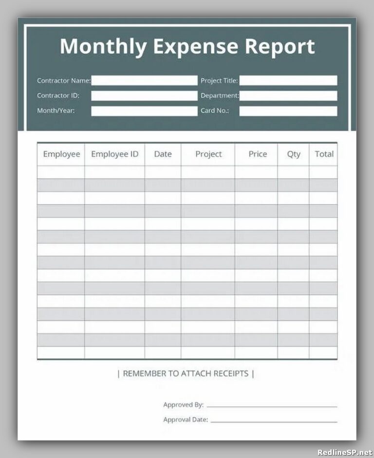 5 Best Independent Contractor Expense Report Template - RedlineSP