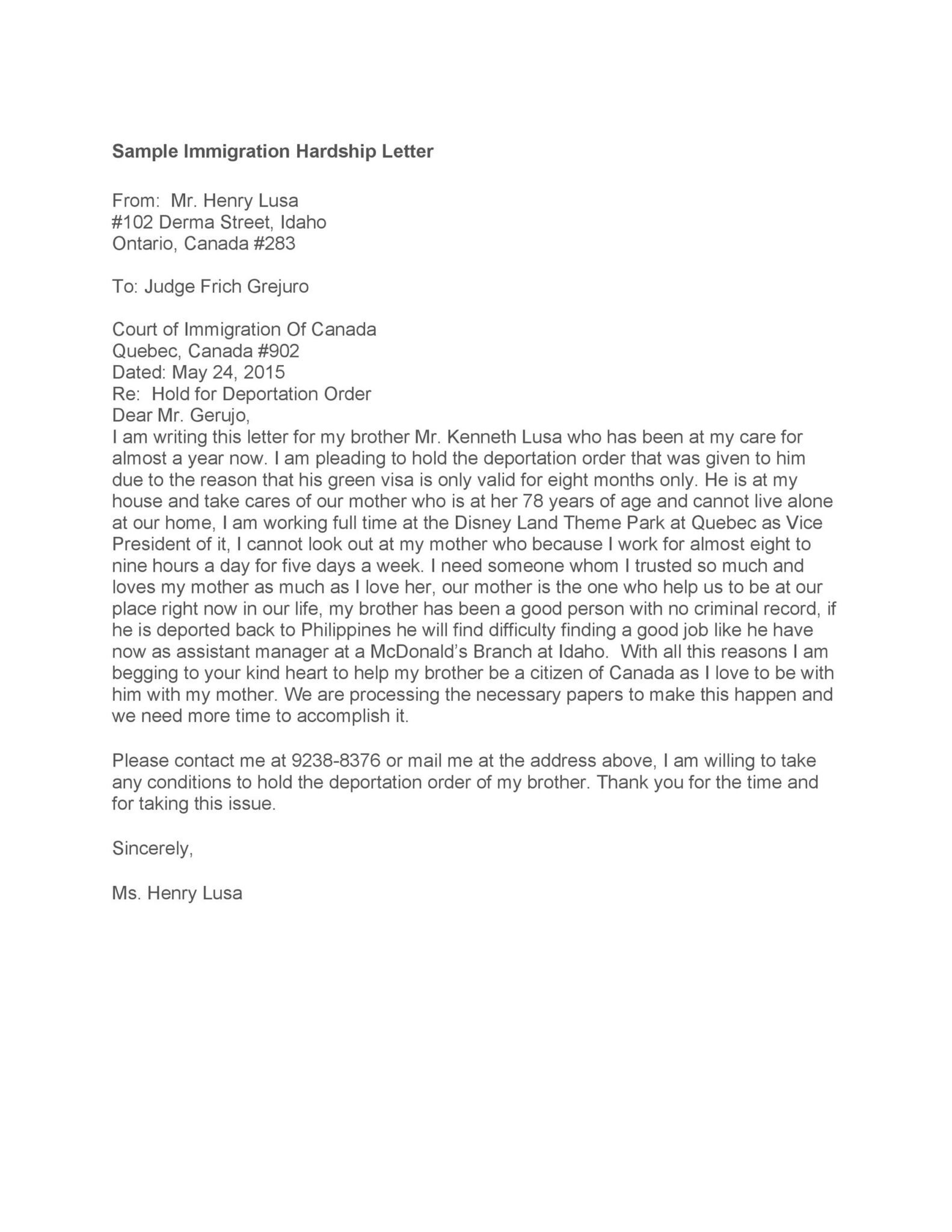 40 Free Hardship Letter Template - RedlineSP