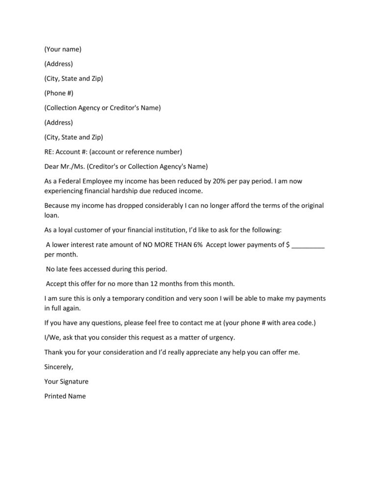 40 Free Hardship Letter Template - RedlineSP