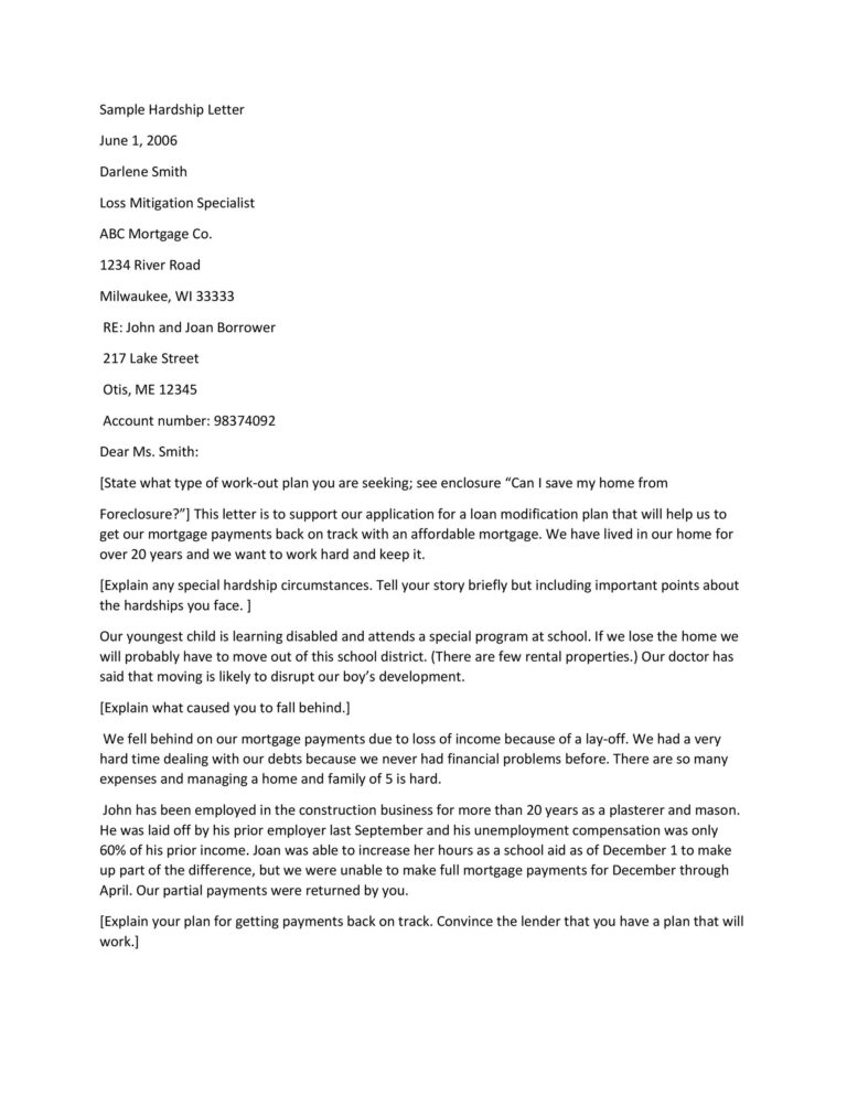 40 Free Hardship Letter Template - RedlineSP