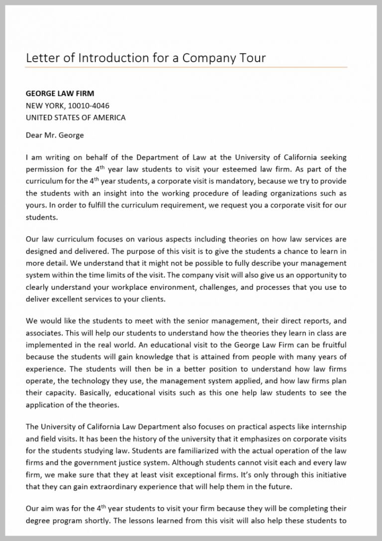 22 Useful Letter of Introduction Example Template - RedlineSP
