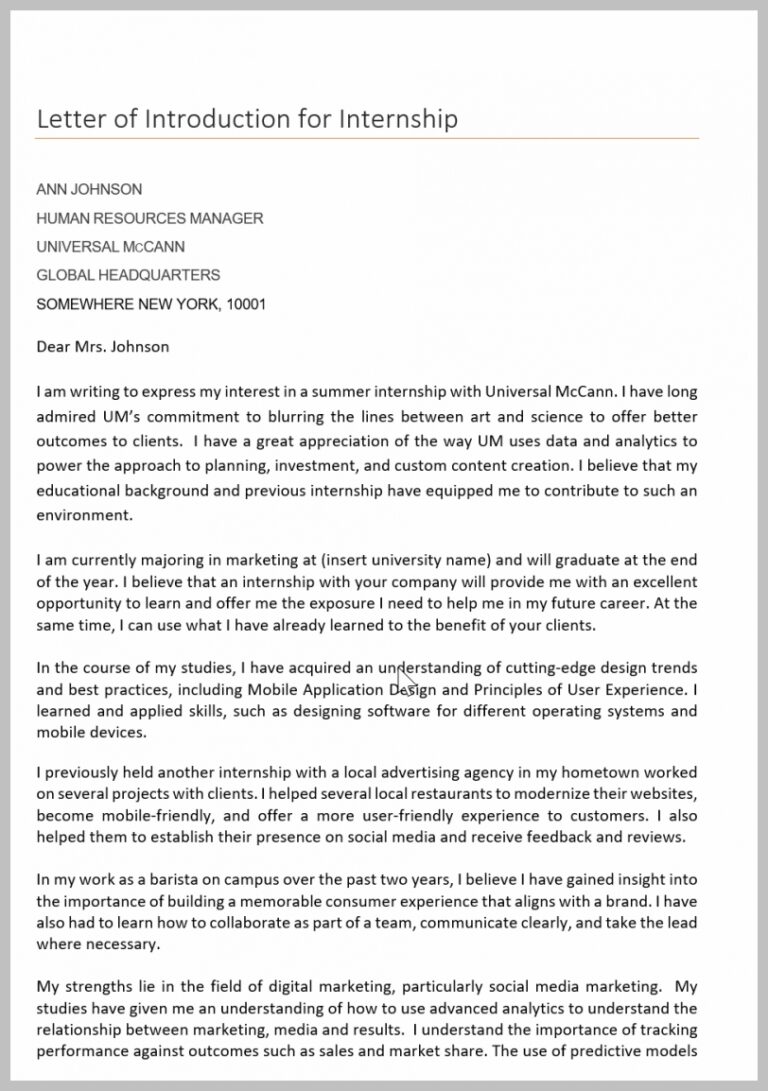 22 Useful Letter of Introduction Example Template - RedlineSP