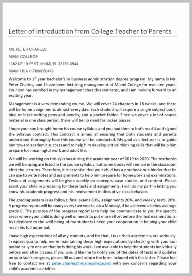 22 Useful Letter of Introduction Example Template - RedlineSP