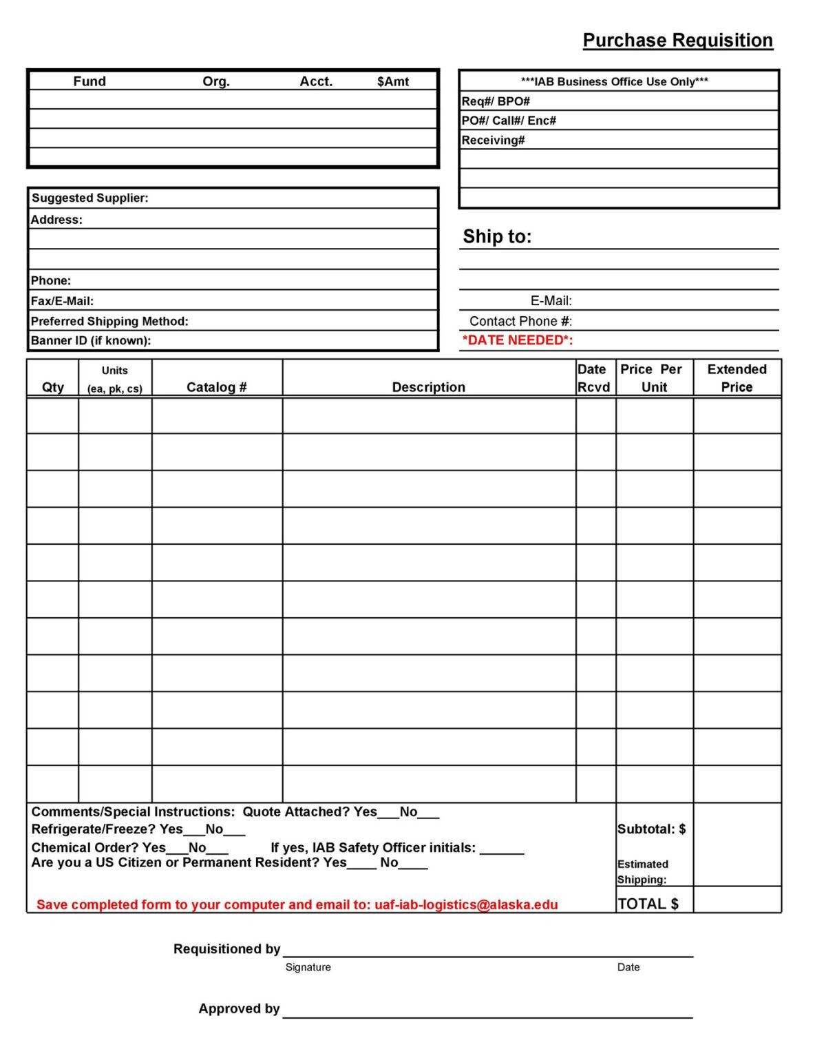 55 Powerful Requisition Form Template - RedlineSP