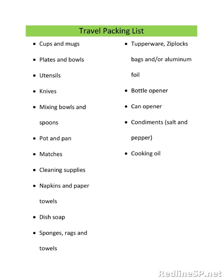 Packing List Template 16 – RedlineSP
