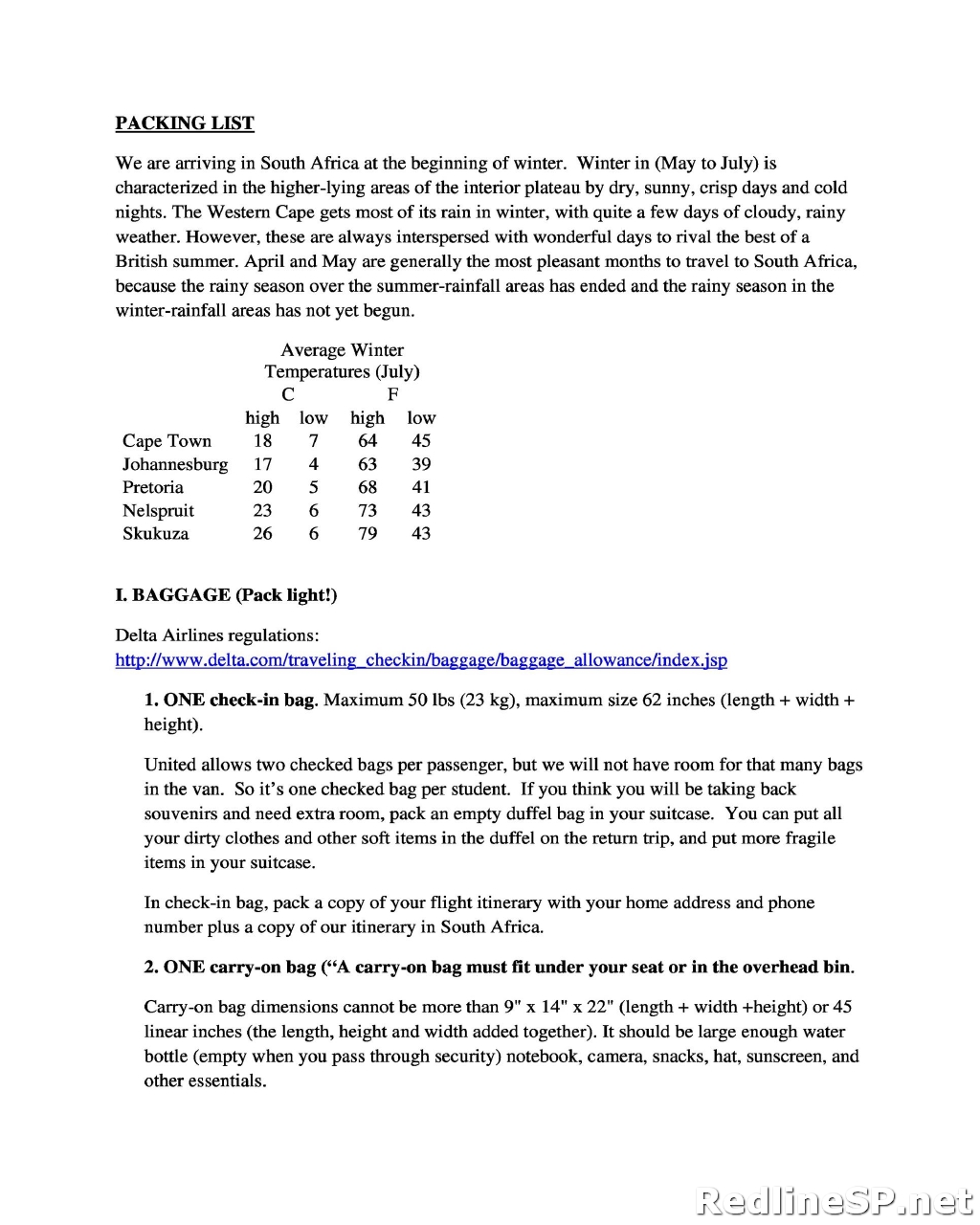 45 Packing List Template Free - RedlineSP