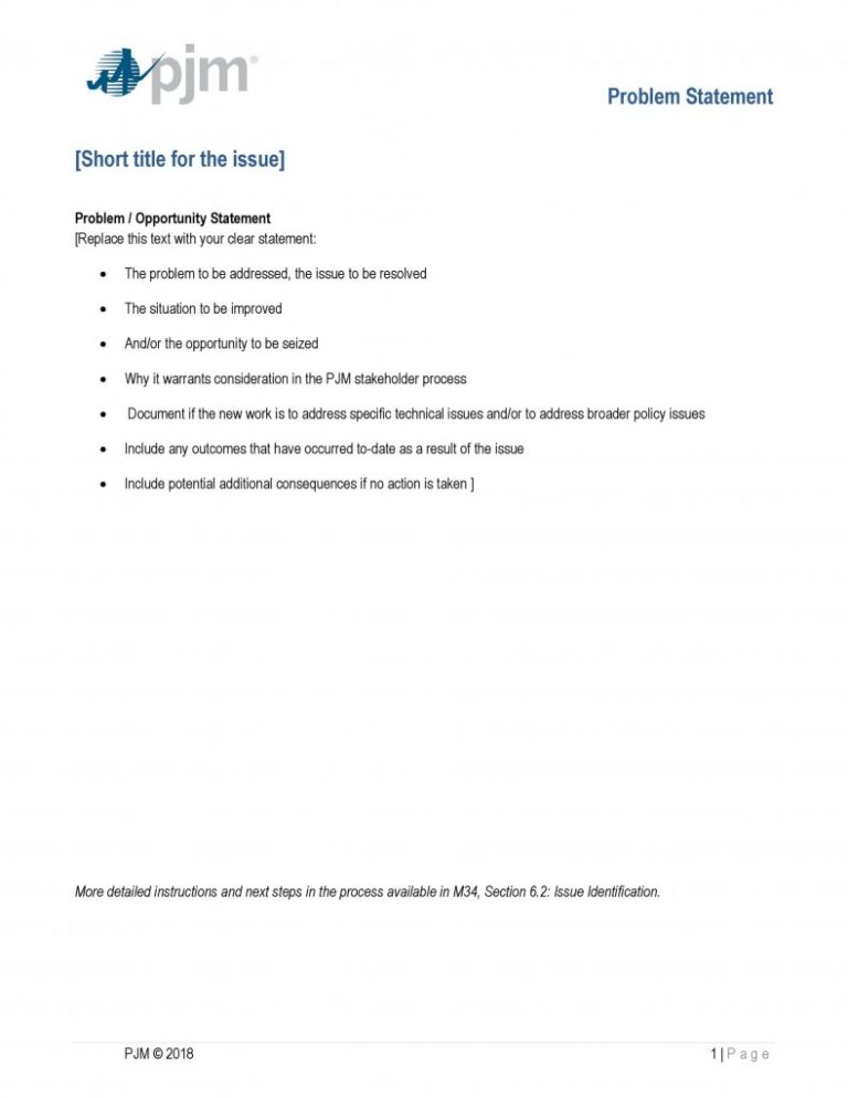 40 Powerful Problem Statement Template - RedlineSP