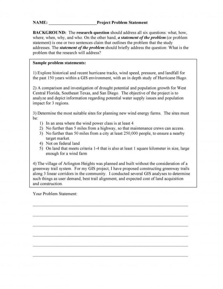 40 Powerful Problem Statement Template - RedlineSP