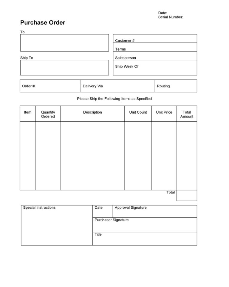 50 Free Purchase Order Template & Form - RedlineSP