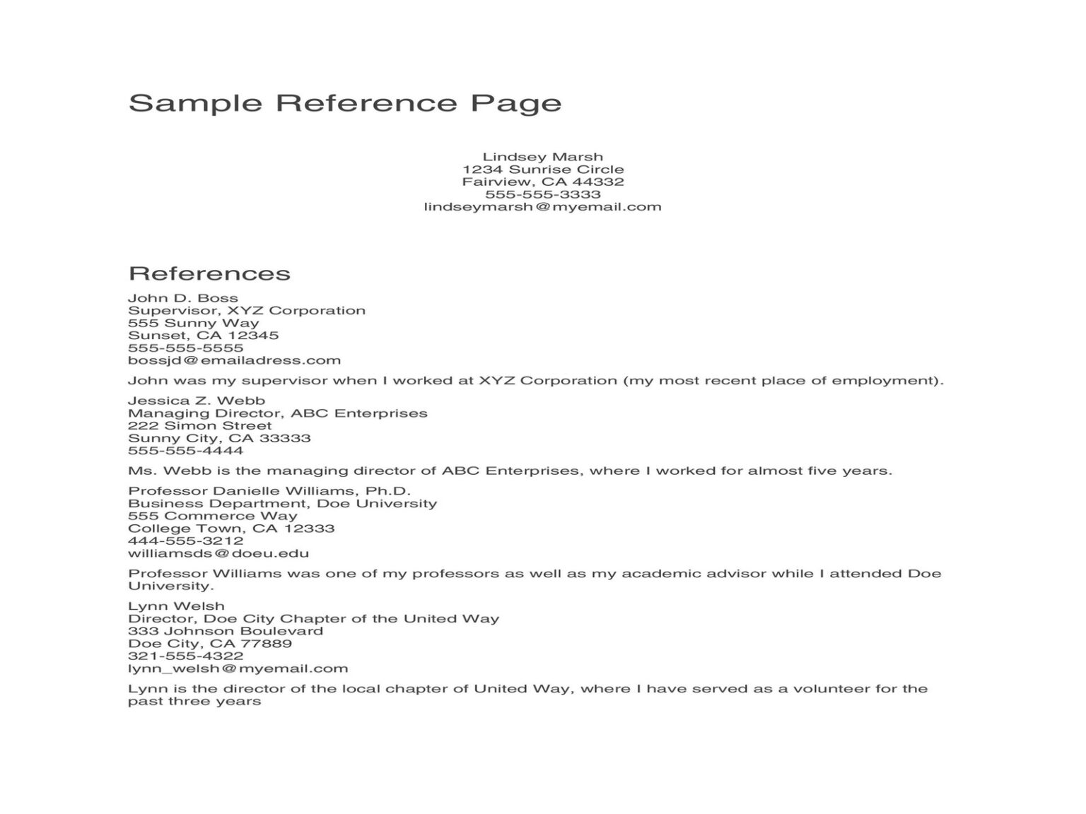 30 Free Reference Page (APA & MLA Format) - RedlineSP