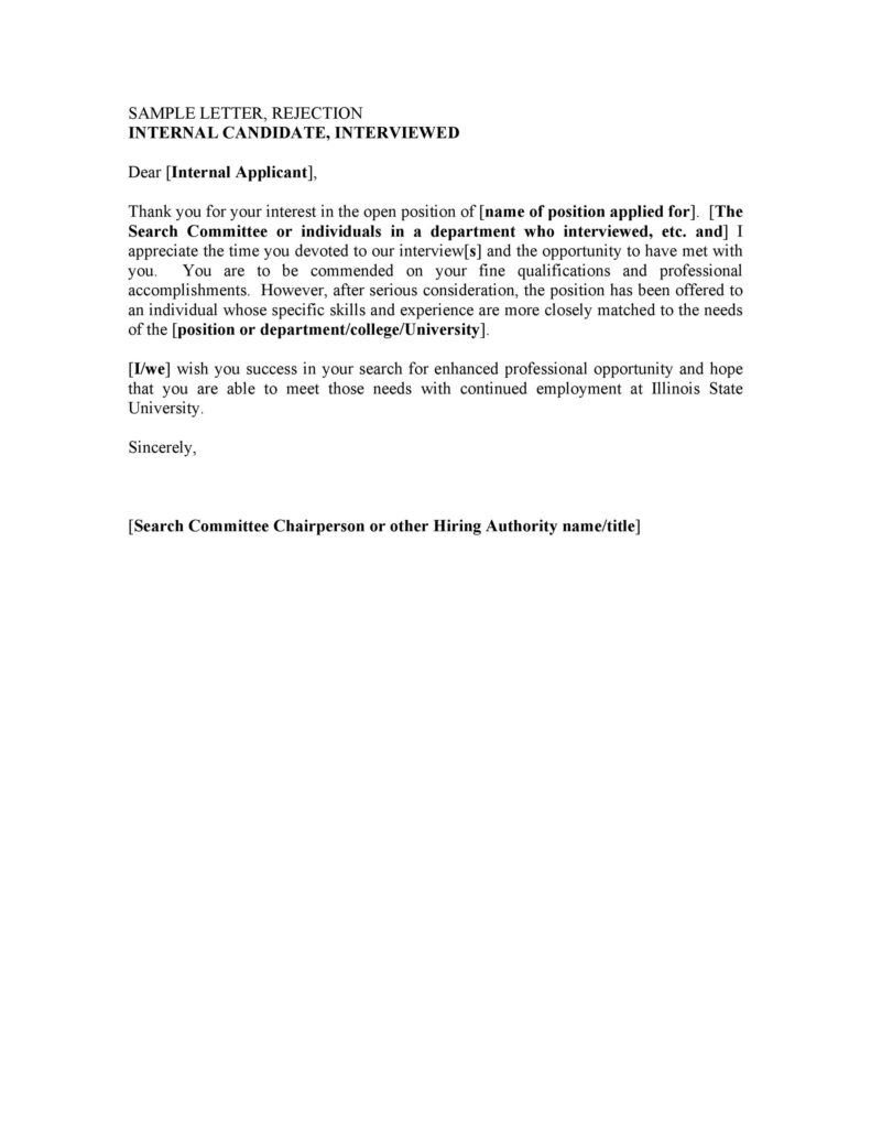 24 Amazing Rejection Letter Template - RedlineSP