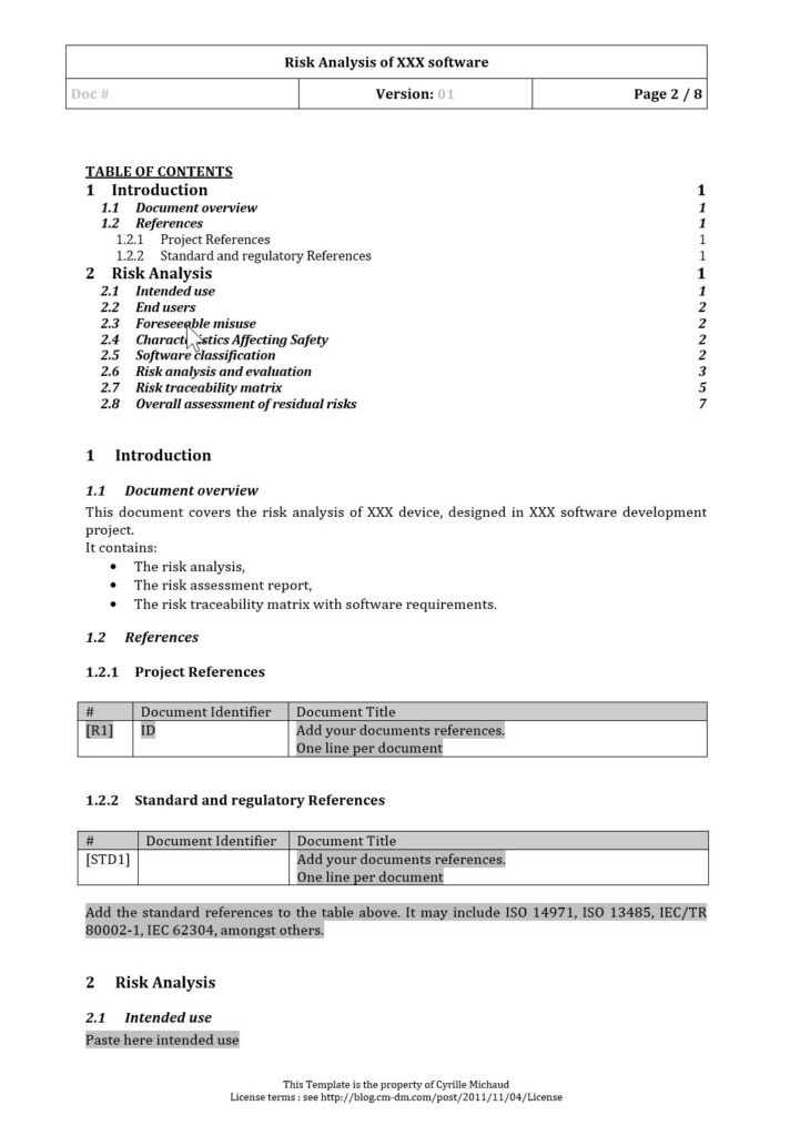 50 Poweful Risk Analysis Template Free - RedlineSP