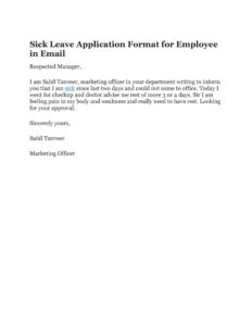 50 Useful Sick Leave Email Sample - RedlineSP