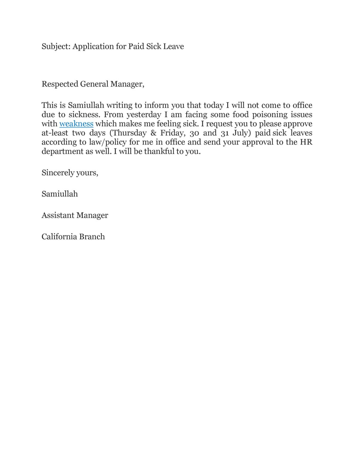 50 Useful Sick Leave Email Sample - RedlineSP