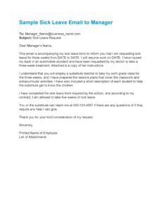 50 Useful Sick Leave Email Sample - RedlineSP
