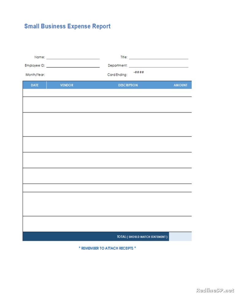 6 Free Business Expense Report Template - RedlineSP