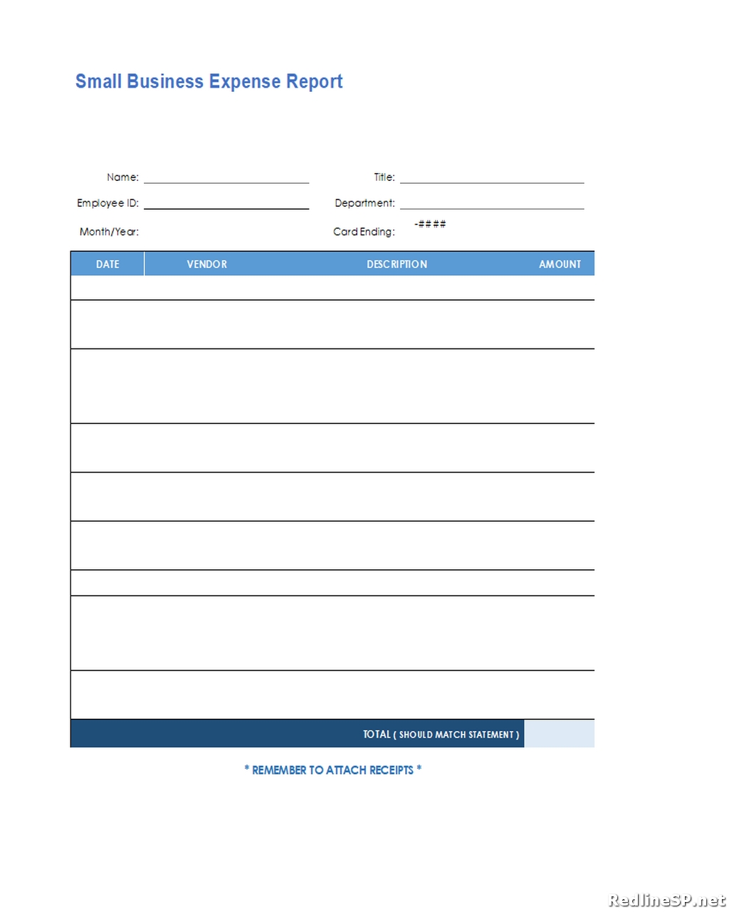 6 Free Business Expense Report Template - RedlineSP