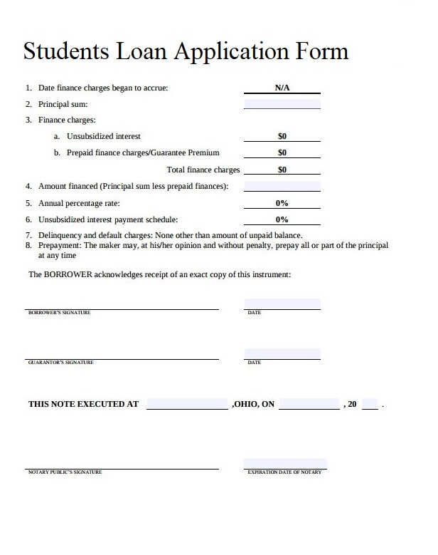 Printable Student Loan Application Form - Printable Forms Free Online Printable Student Loan Application Form - Printable Forms Free Online