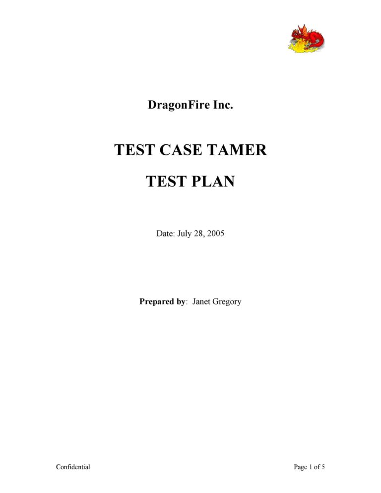Test Plan 40+ Best Example And Template - RedlineSP