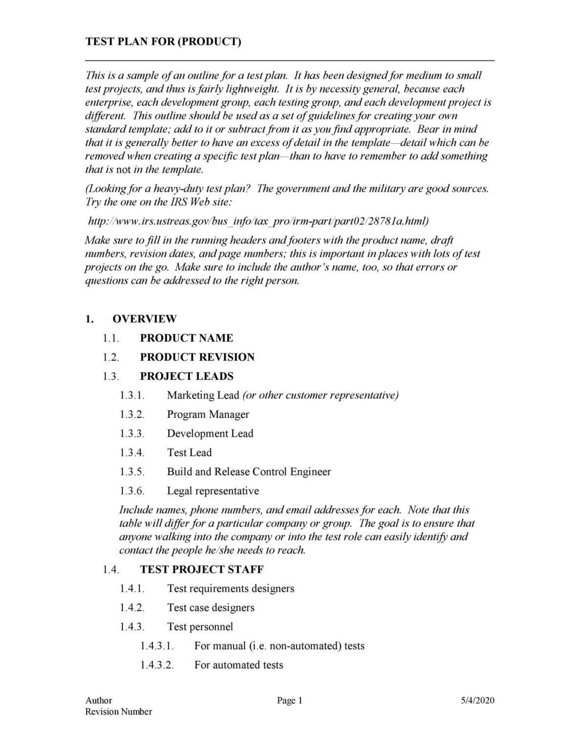 Test Plan 40+ Best Example And Template - RedlineSP