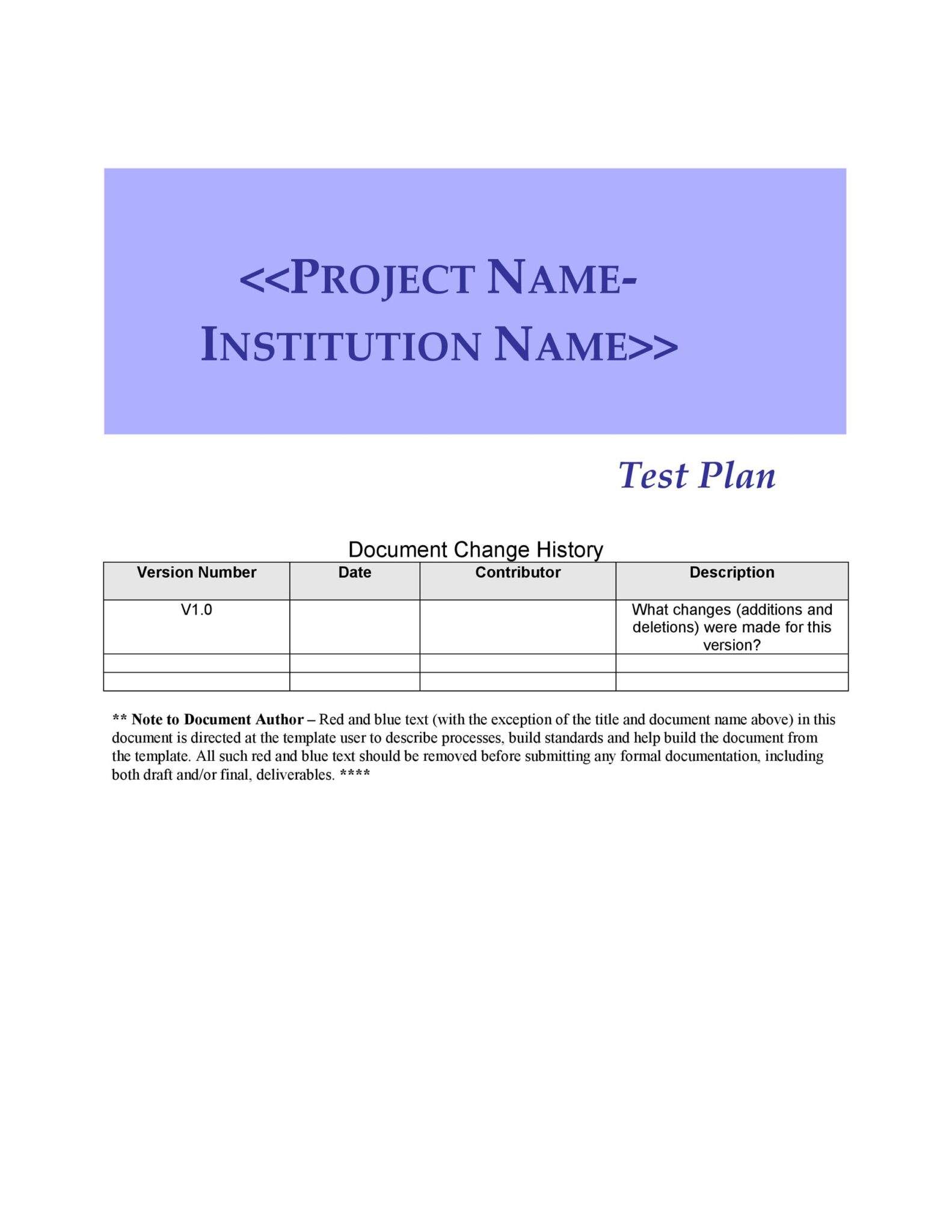 Test Plan 40+ Best Example And Template - RedlineSP