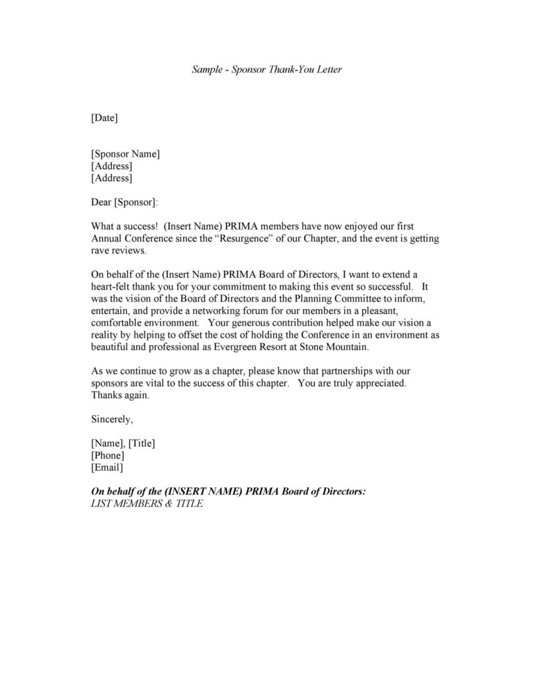 Thank You Letter Template 50+ Free Example - RedlineSP