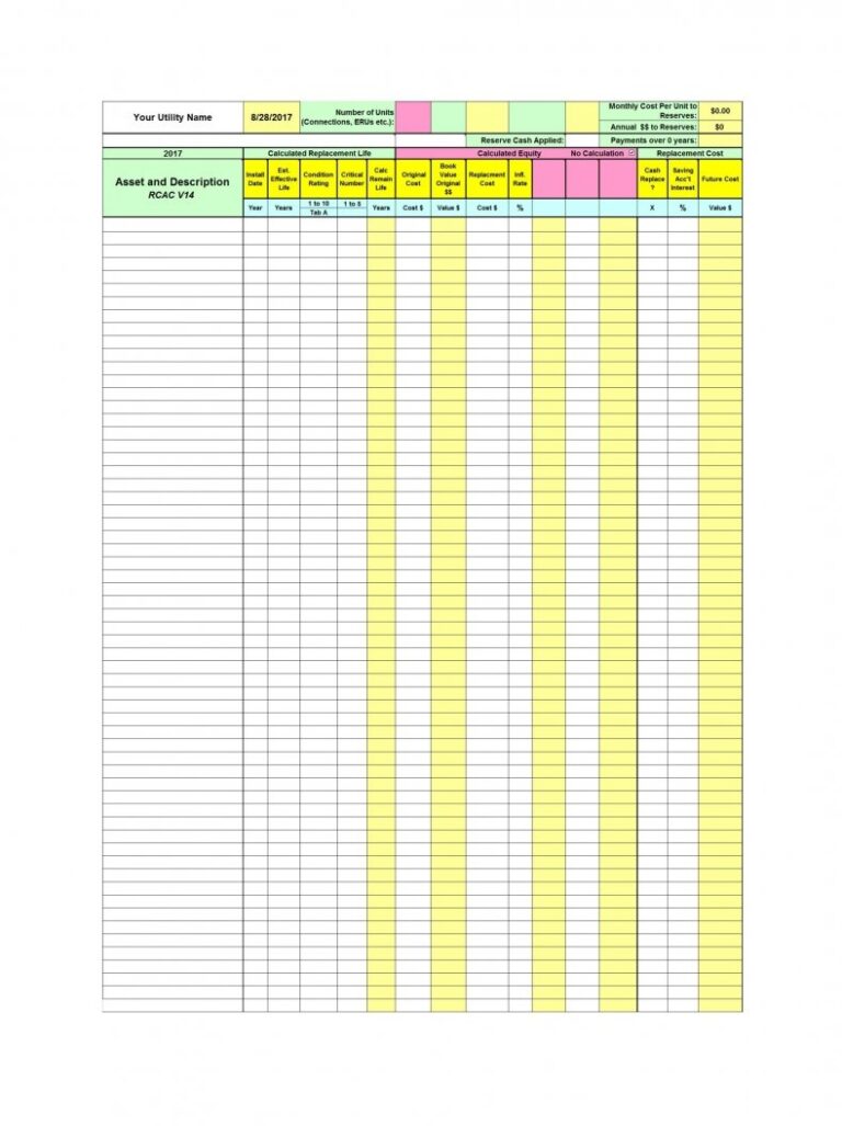 40 Best Asset List Template – RedlineSP