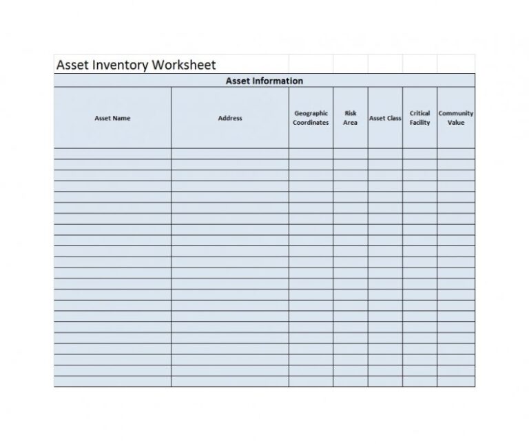 40 Best Asset List Template RedlineSP