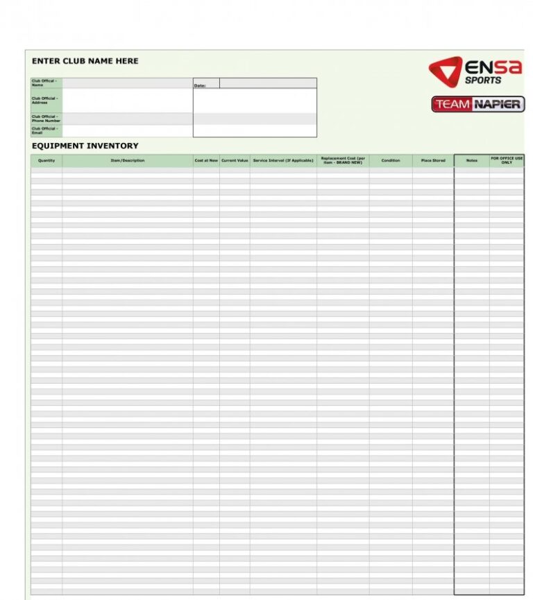 40 Best Asset List Template - RedlineSP