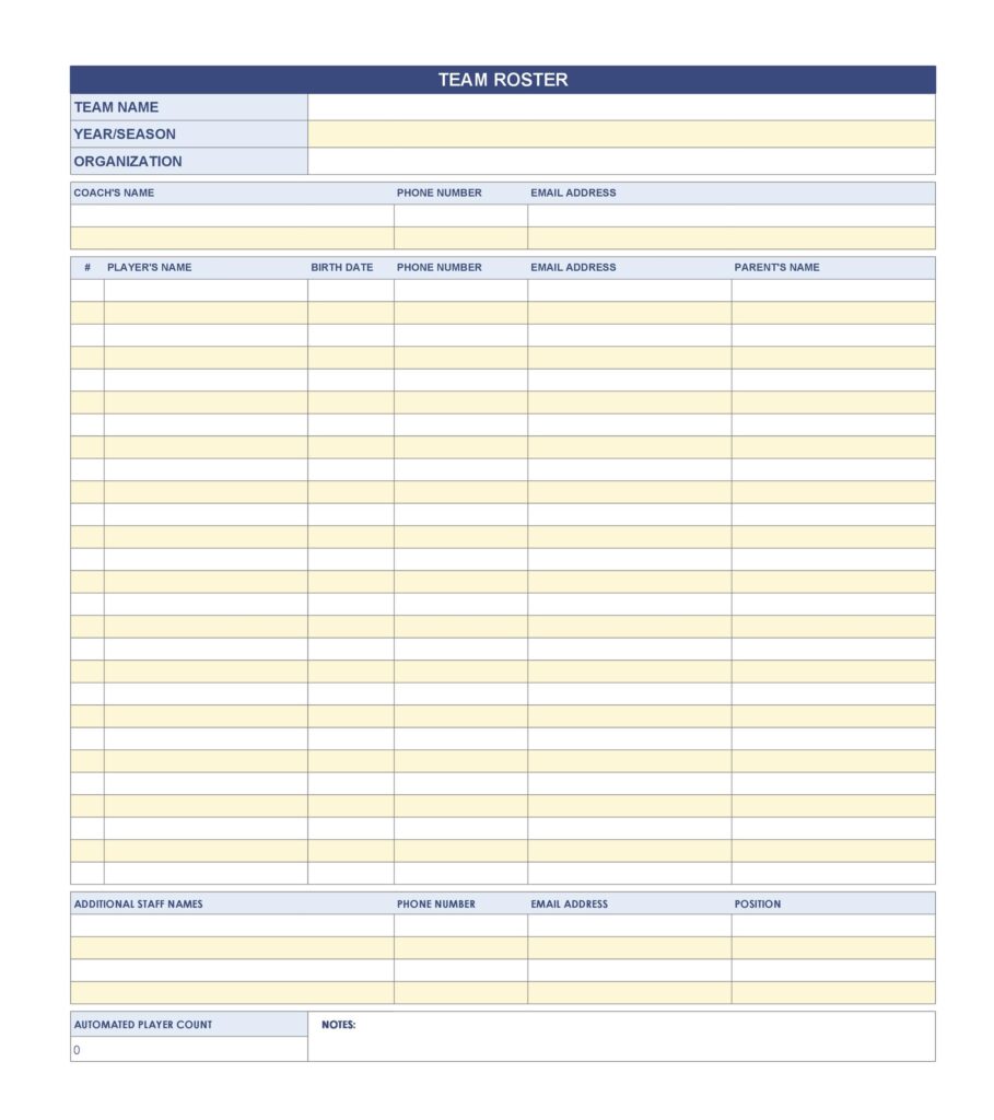 18 Best Class Roster Template - RedlineSP