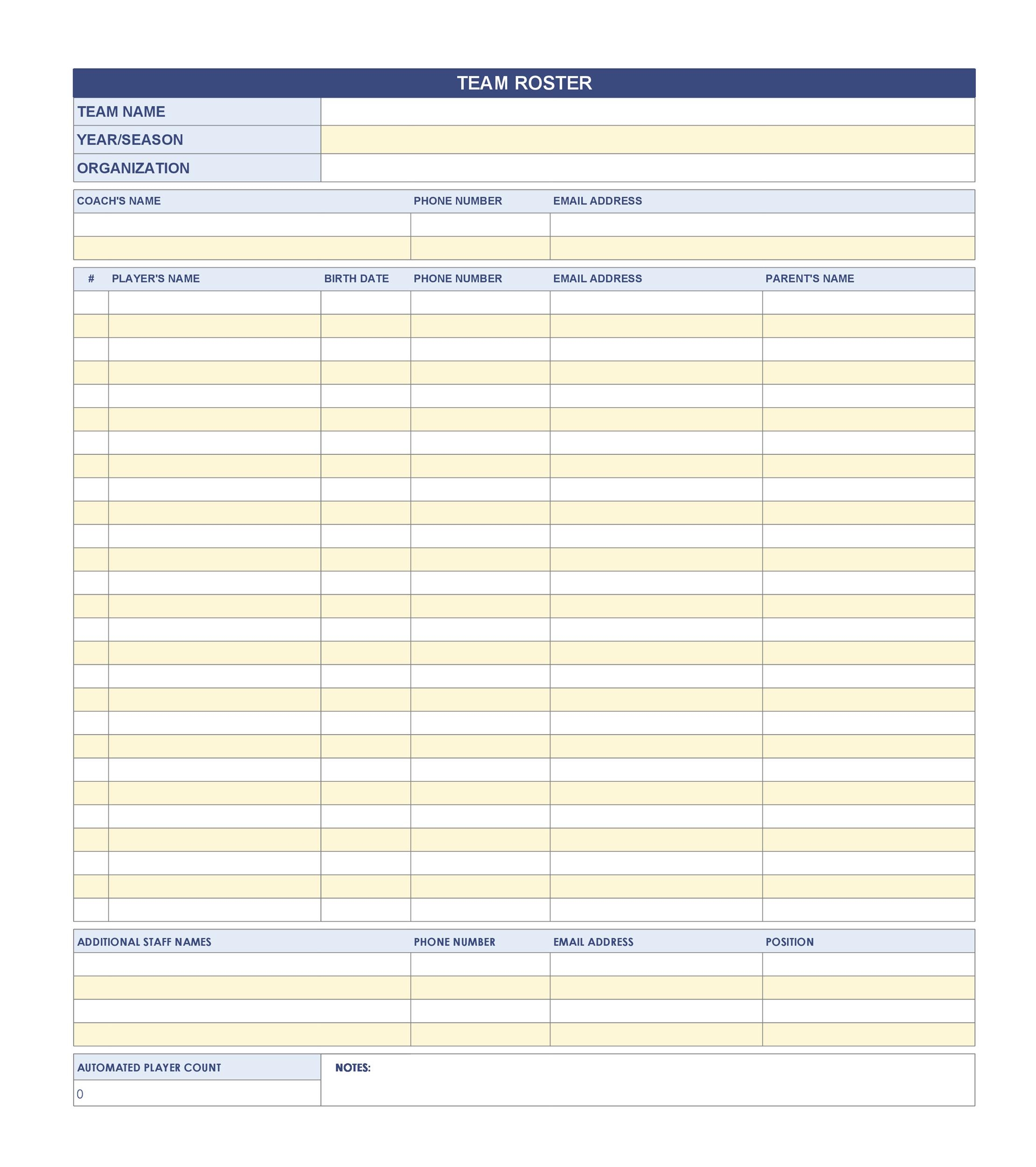 18 Best Class Roster Template RedlineSP